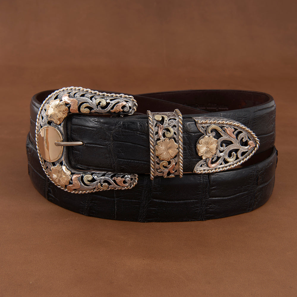 GILSON 3 PC BUCKLE SET W/ 3 COLOR GOLD